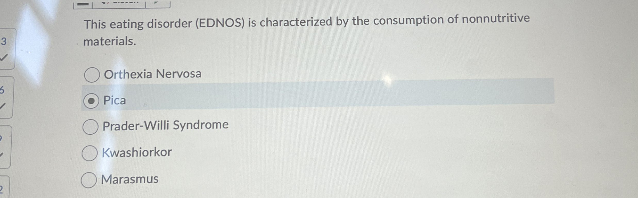 Solved This eating disorder (EDNOS) ﻿is characterized by the | Chegg.com
