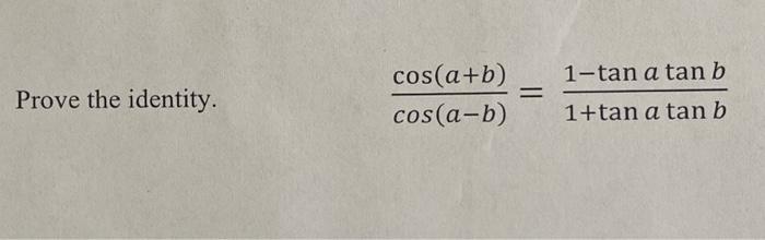 Solved Prove the identity. | Chegg.com