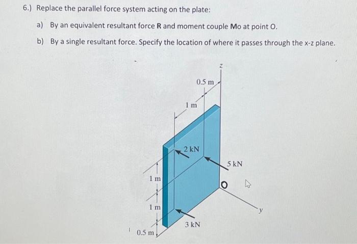 Solved 6.) Replace the parallel force system acting on the | Chegg.com