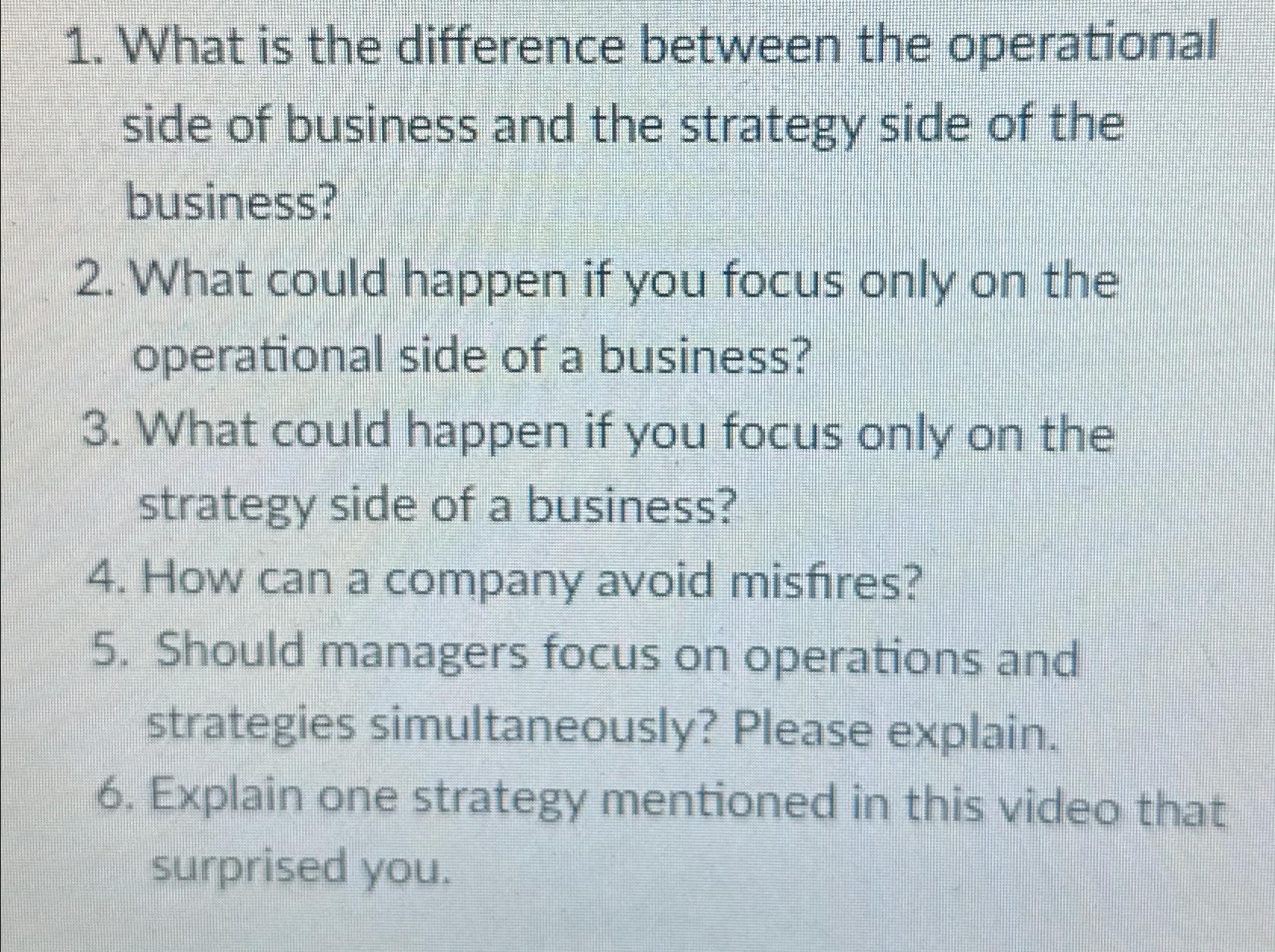Solved What is the difference between the operational side | Chegg.com