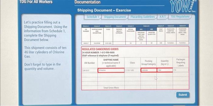 Let's practice filling out a Shipping Document. Using | Chegg.com