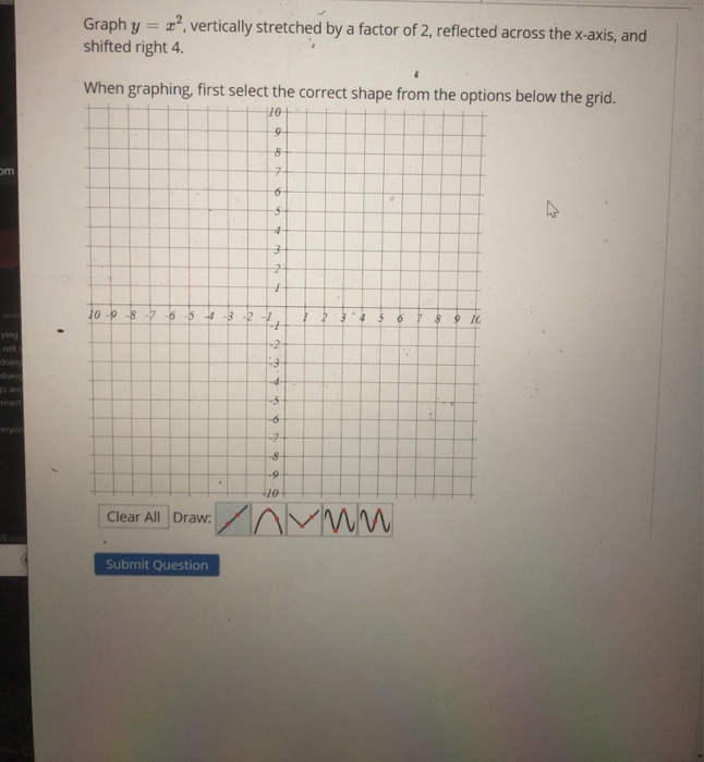 Solved Graph y = x², vertically stretched by a factor of 2, | Chegg.com