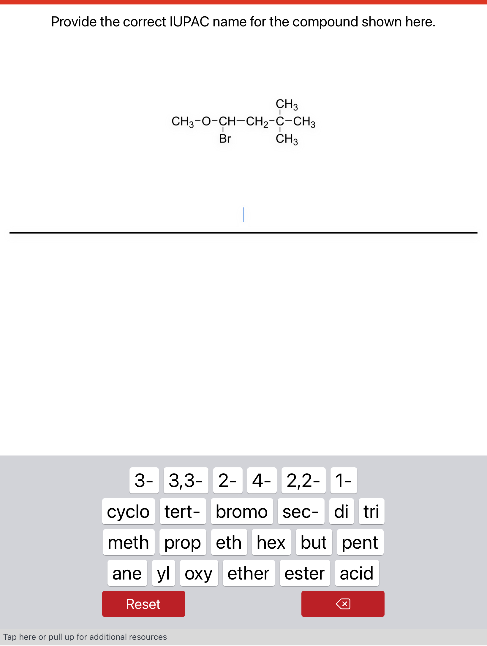 Solved Provide the correct IUPAC name for the compound shown | Chegg.com