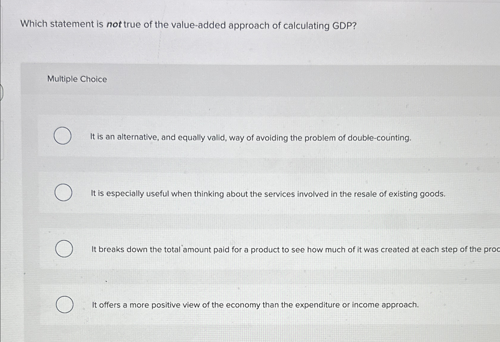 Solved Which statement is not true of the value-added | Chegg.com