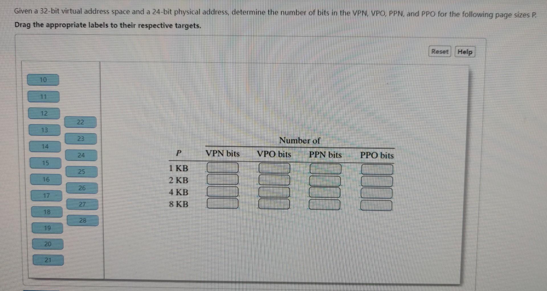 Solved Given a 32-bit virtual address space and a 24-bit | Chegg.com