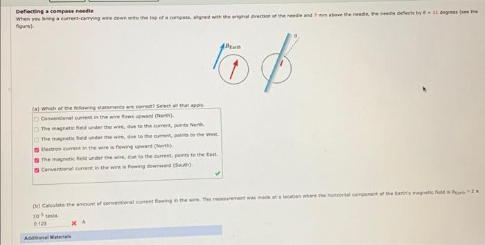 Solved Deflecting a compass needle figure). (a) Which of the | Chegg.com