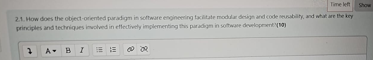 Solved 2.1. ﻿How does the object-oriented paradigm in | Chegg.com