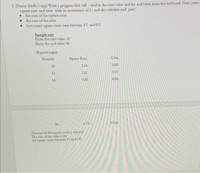 Solved 2 Name Lab4b 1 Cpp Wote A Program That Will Read