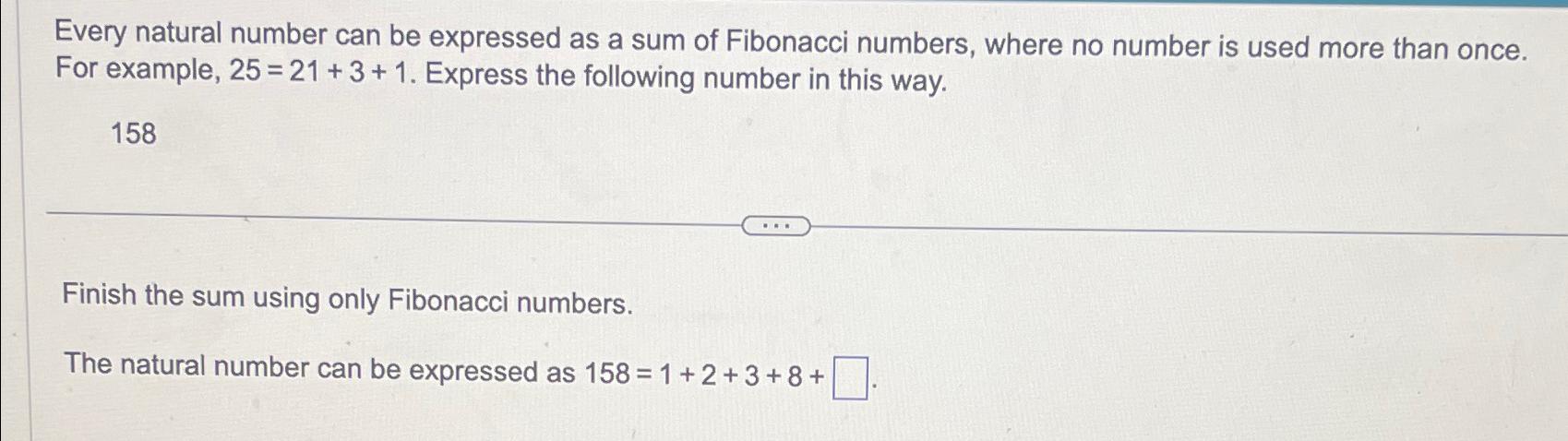 Solved Every natural number can be expressed as a sum of | Chegg.com