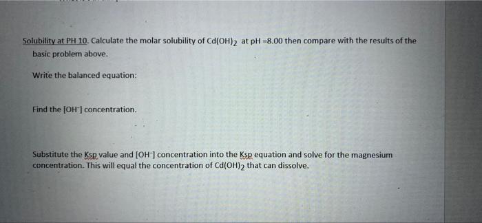 Solved 8. Calculating Solubility in Buffered Sollution of | Chegg.com