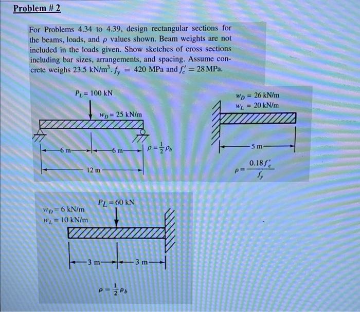Solved For Problems 4.34 to 4.39, design rectangular | Chegg.com