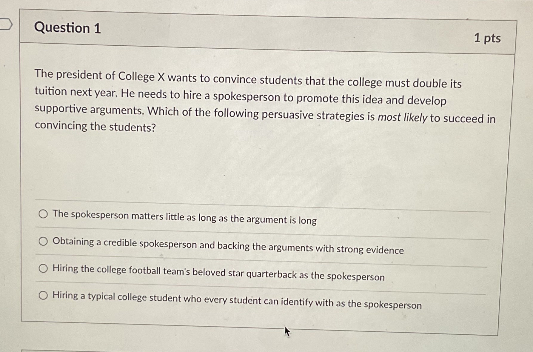 Solved Question 11 ﻿ptsThe president of College x ﻿wants to | Chegg.com