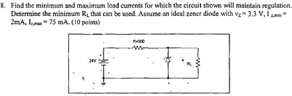 Solved Find the minimum and maximum load currents for which | Chegg.com