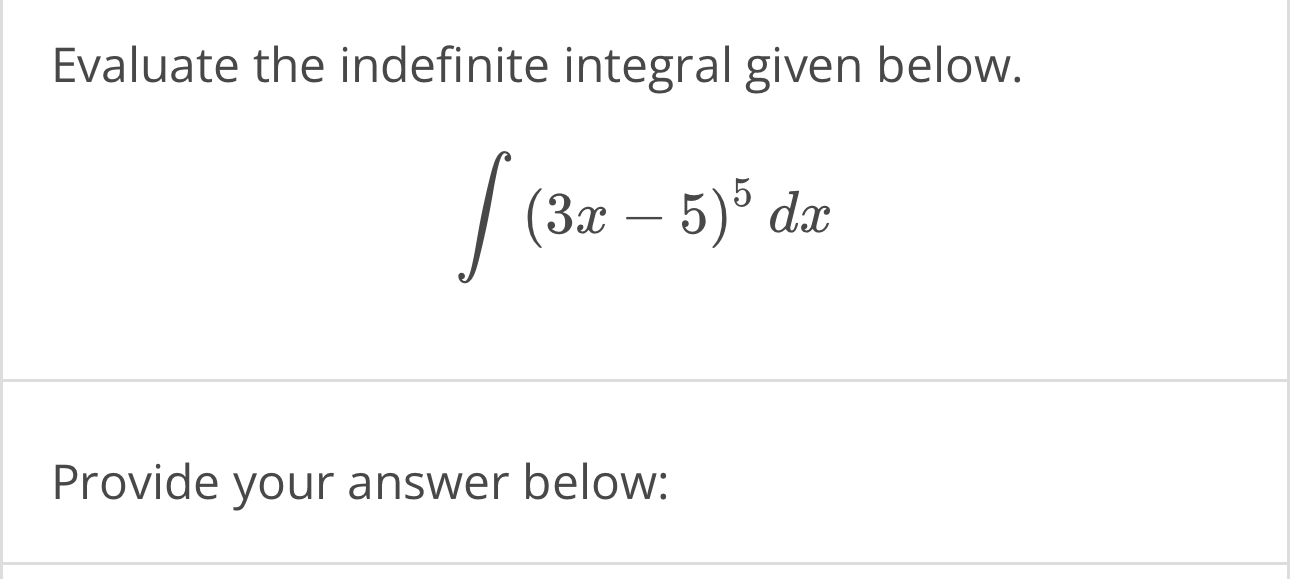 Solved Evaluate the indefinite integral given | Chegg.com