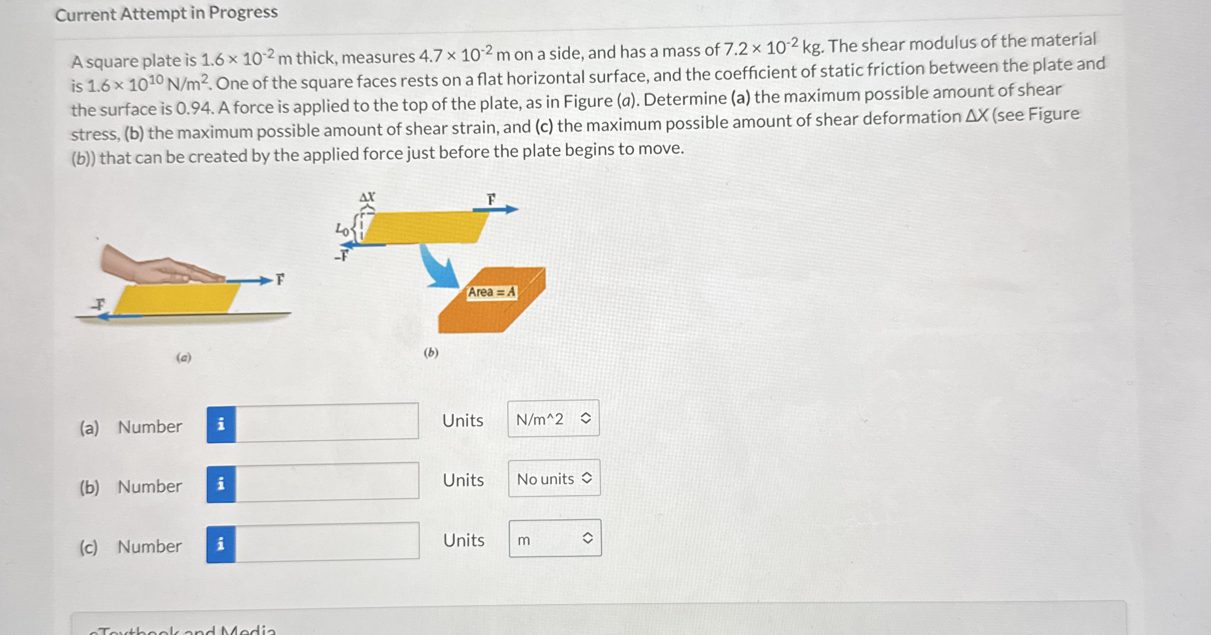 Solved Current Attempt in ProgressA square plate is | Chegg.com