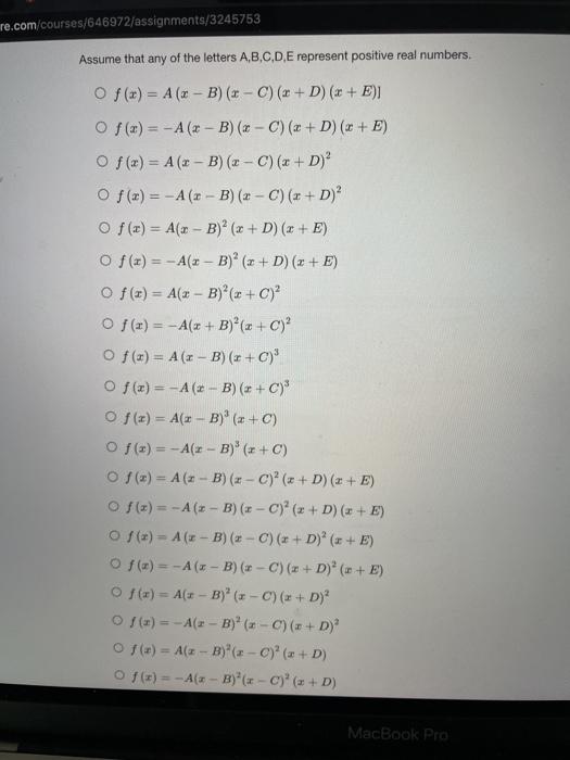 Solved Only one of the functions shown below can possibly | Chegg.com