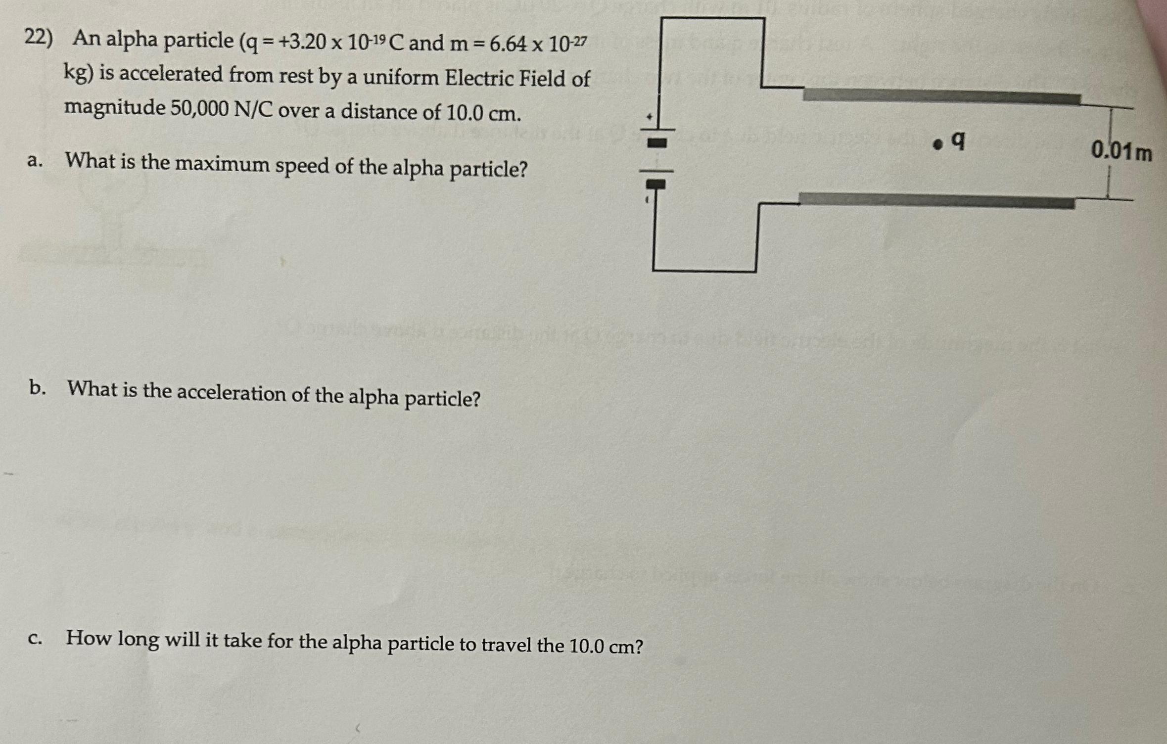 Solved An alpha particle and m=6.64×10-27 kg ) ﻿is | Chegg.com
