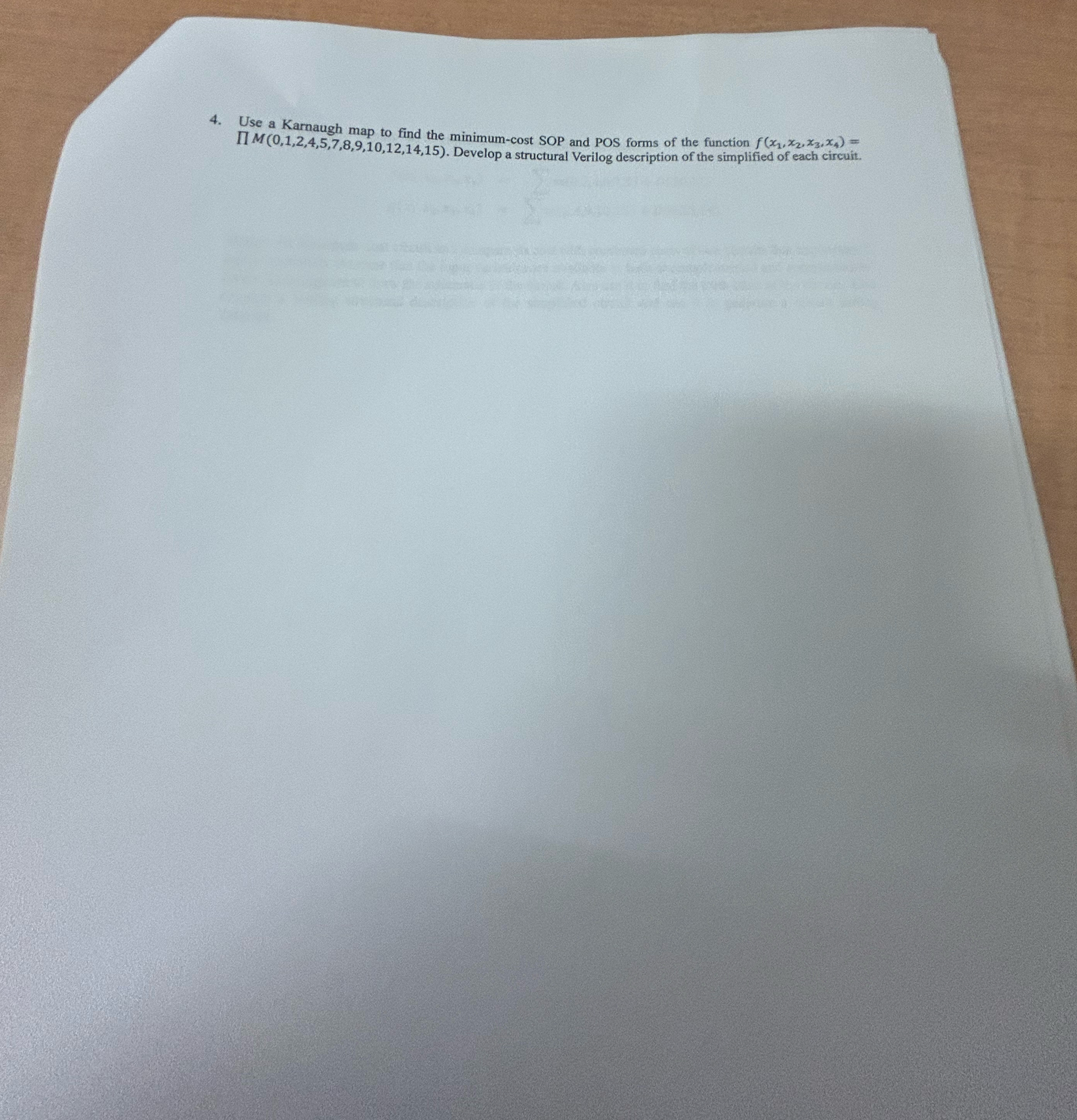 Solved Use A Karnaugh Map To Find The Minimum Cost Sop And 3728