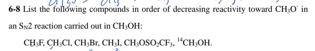 Solved 6-8 ﻿List the following compounds in order of | Chegg.com