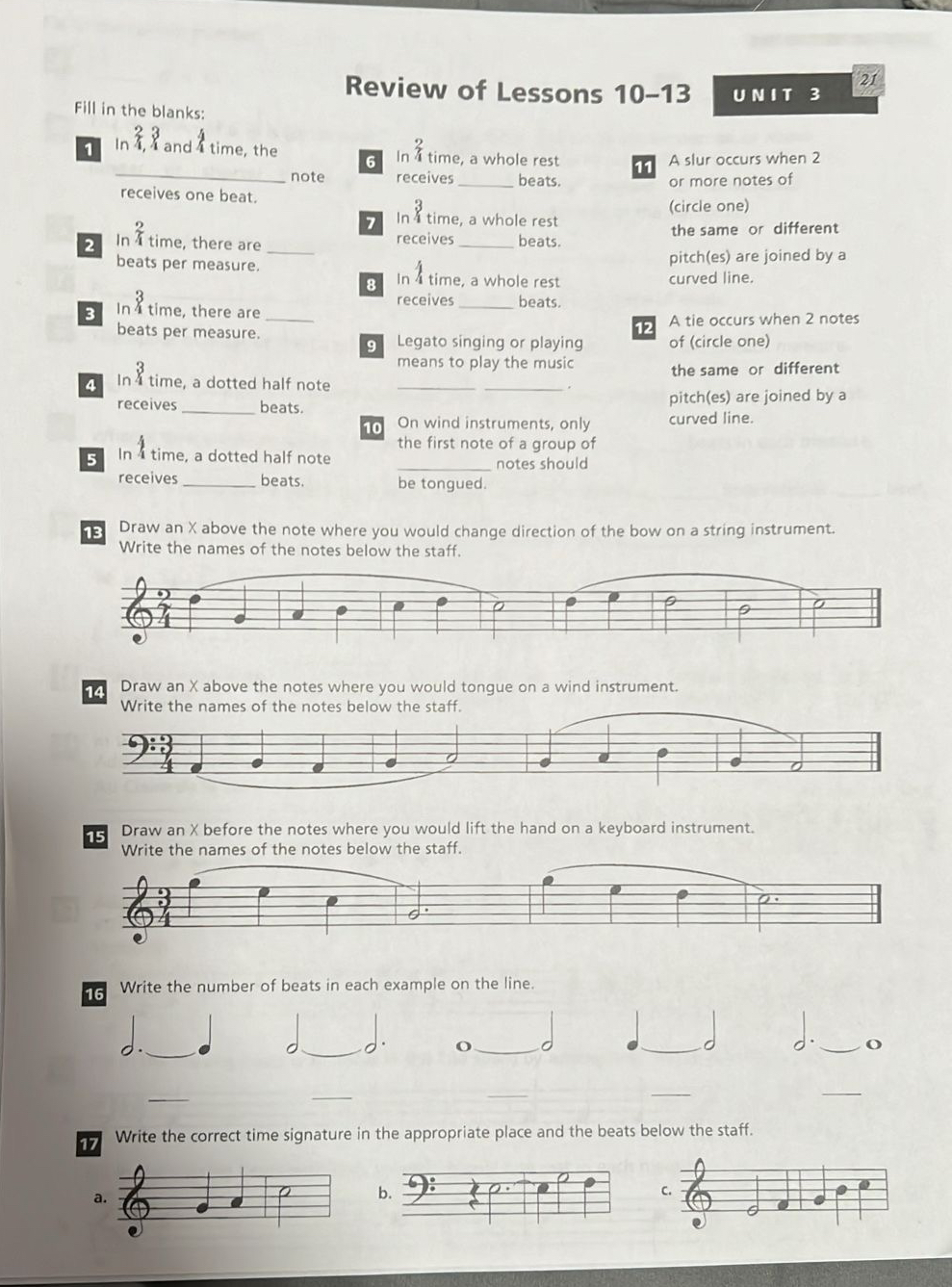 Review of Lessons 10-13UNIT 3Fill in the blanks: ﻿and | Chegg.com