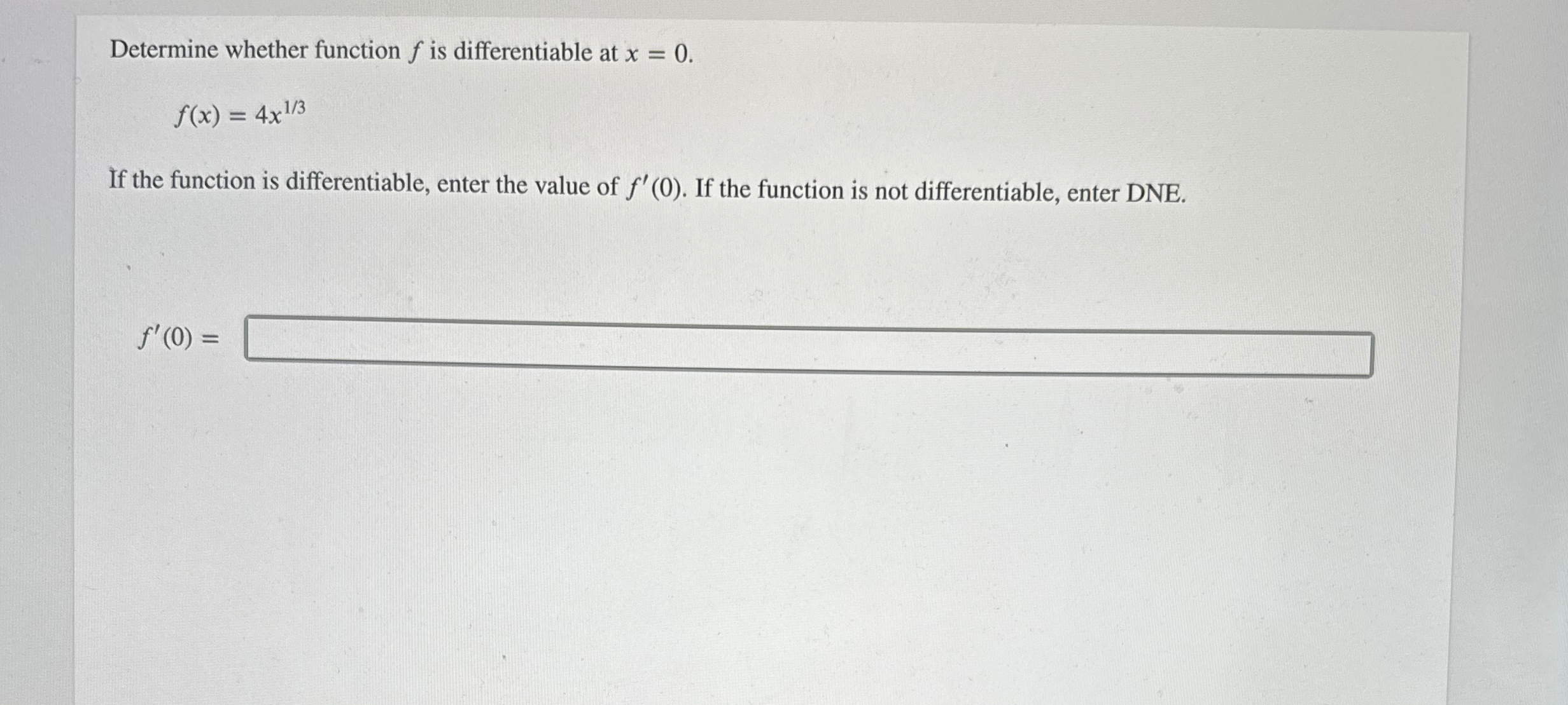 Solved Determine whether function f ﻿is differentiable at | Chegg.com