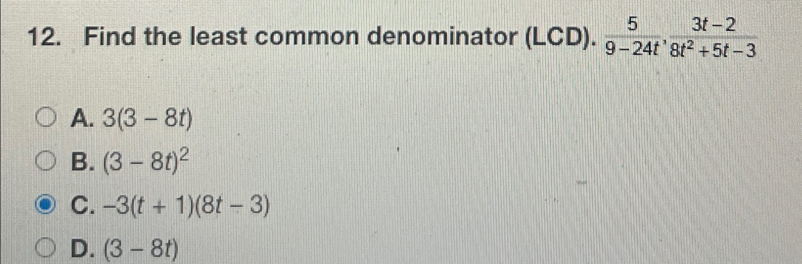 Solved Find the least common denominator | Chegg.com