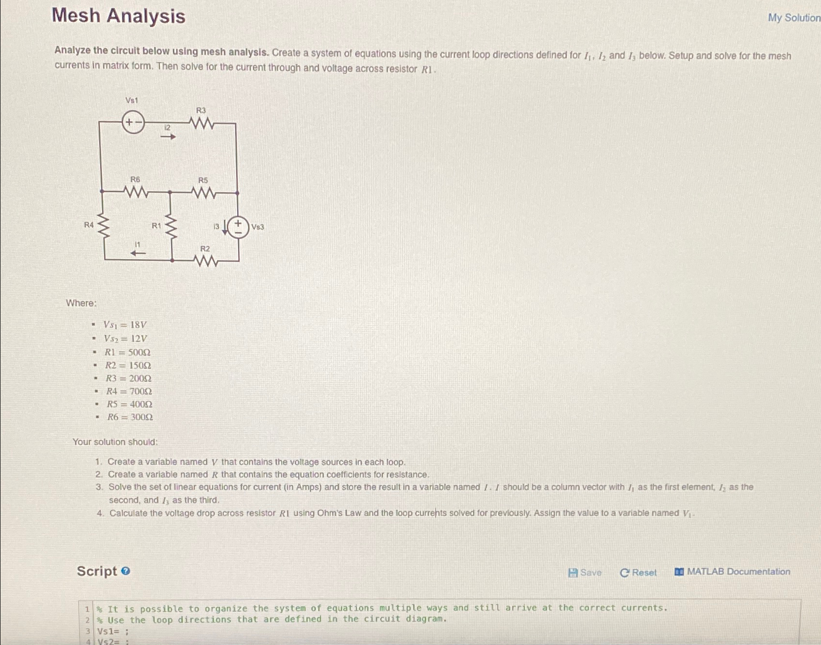 Solved Mesh AnalysisMy SolutionAnalyze the circult below | Chegg.com