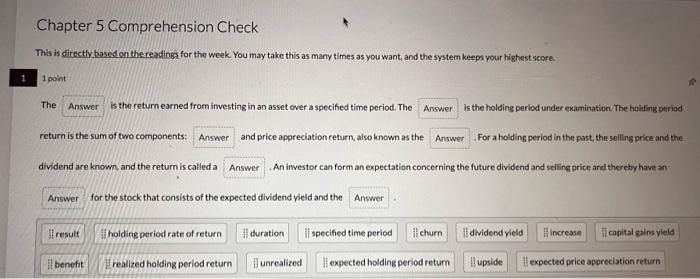 Solved Chapter 5 Comprehension Check This is directly based | Chegg.com