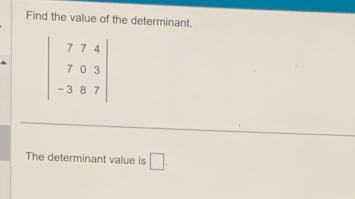 Solved Find the value of the | Chegg.com