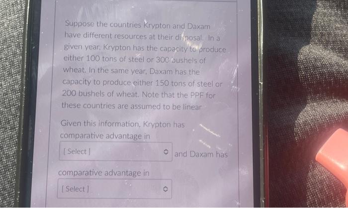 Solved Suppose the countries Krypton and Daxam have | Chegg.com