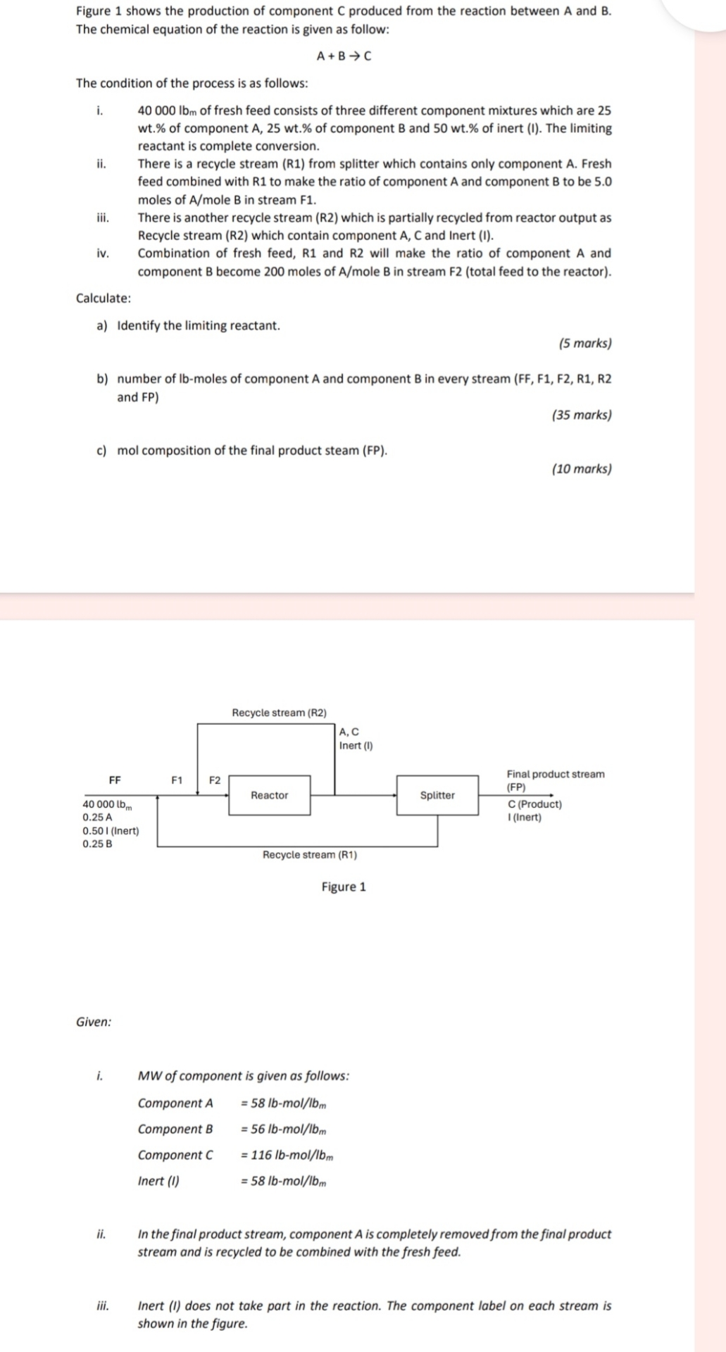 Solved Figure 1 ﻿shows the production of component C | Chegg.com