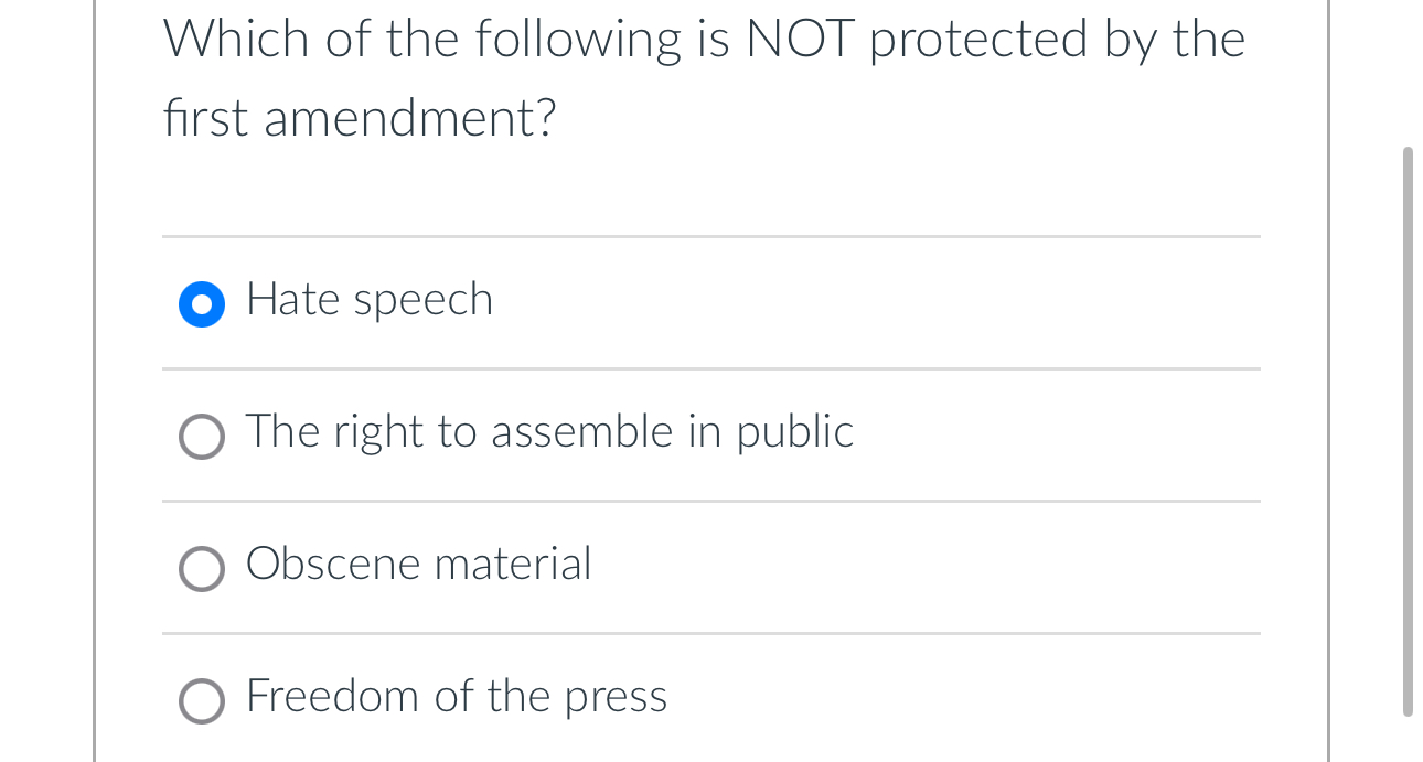Solved Which of the following is NOT protected by the first | Chegg.com