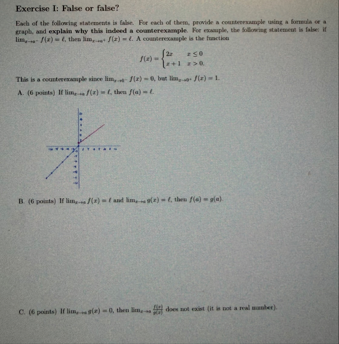 Exercise I: False or false?Each of the following | Chegg.com