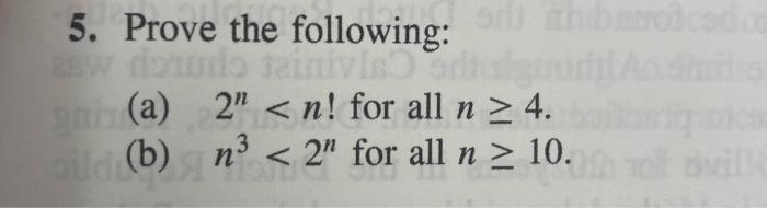 Solved Prove the following: (a) 2n | Chegg.com