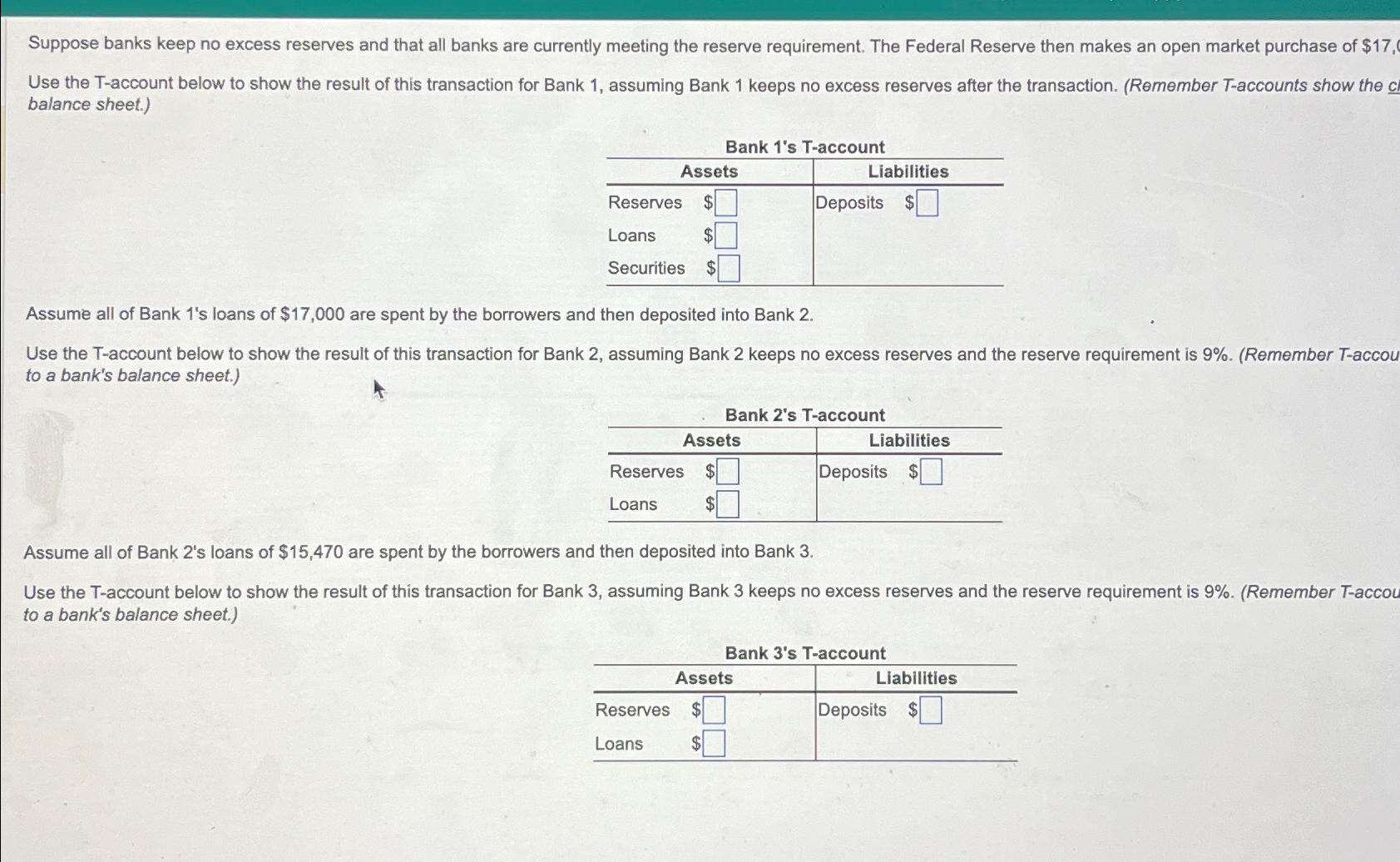 Solved Suppose banks keep no excess reserves and that all | Chegg.com