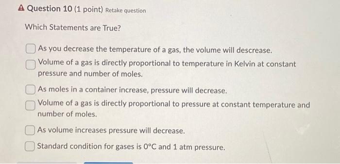 Solved A Question 10 (1 point) Retake question Which | Chegg.com