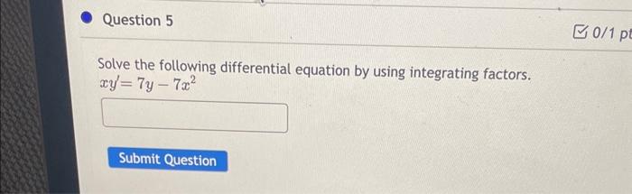 Solved Solve the following differential equation by using | Chegg.com