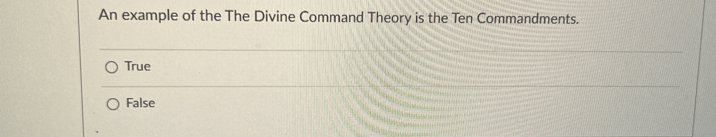 Solved An example of the The Divine Command Theory is the | Chegg.com