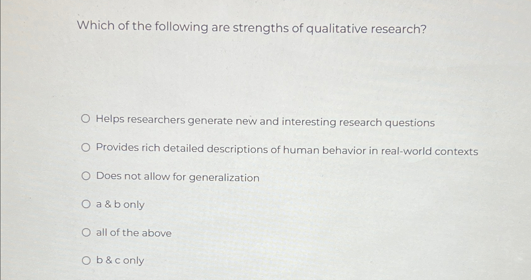 Solved Which of the following are strengths of qualitative | Chegg.com