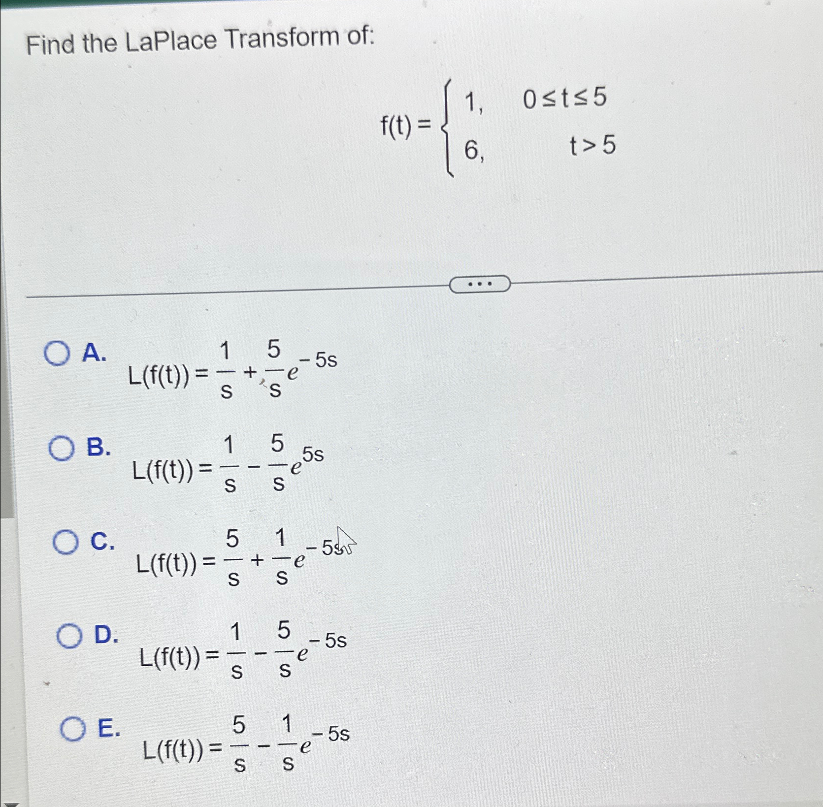 Solved Find the LaPlace Transform | Chegg.com