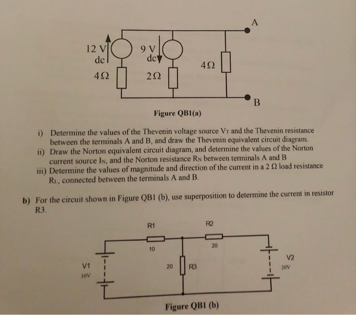 Solved VI a) For the circuit shown in Figure QB1(a) A 12 V | Chegg.com