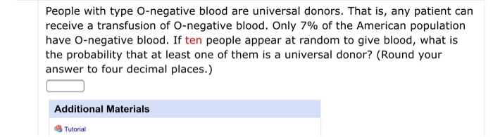 Solved People with type O-negative blood are universal | Chegg.com