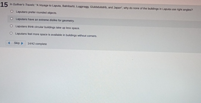 15 ﻿In Guliver's Travels: "A Voyage to Laputa, | Chegg.com