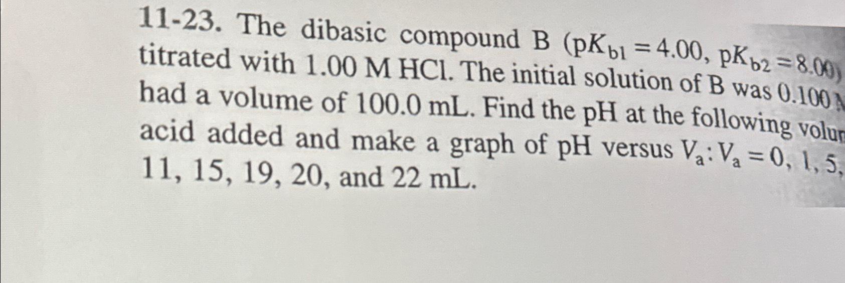 Solved 11-23. The dibasic compound | Chegg.com