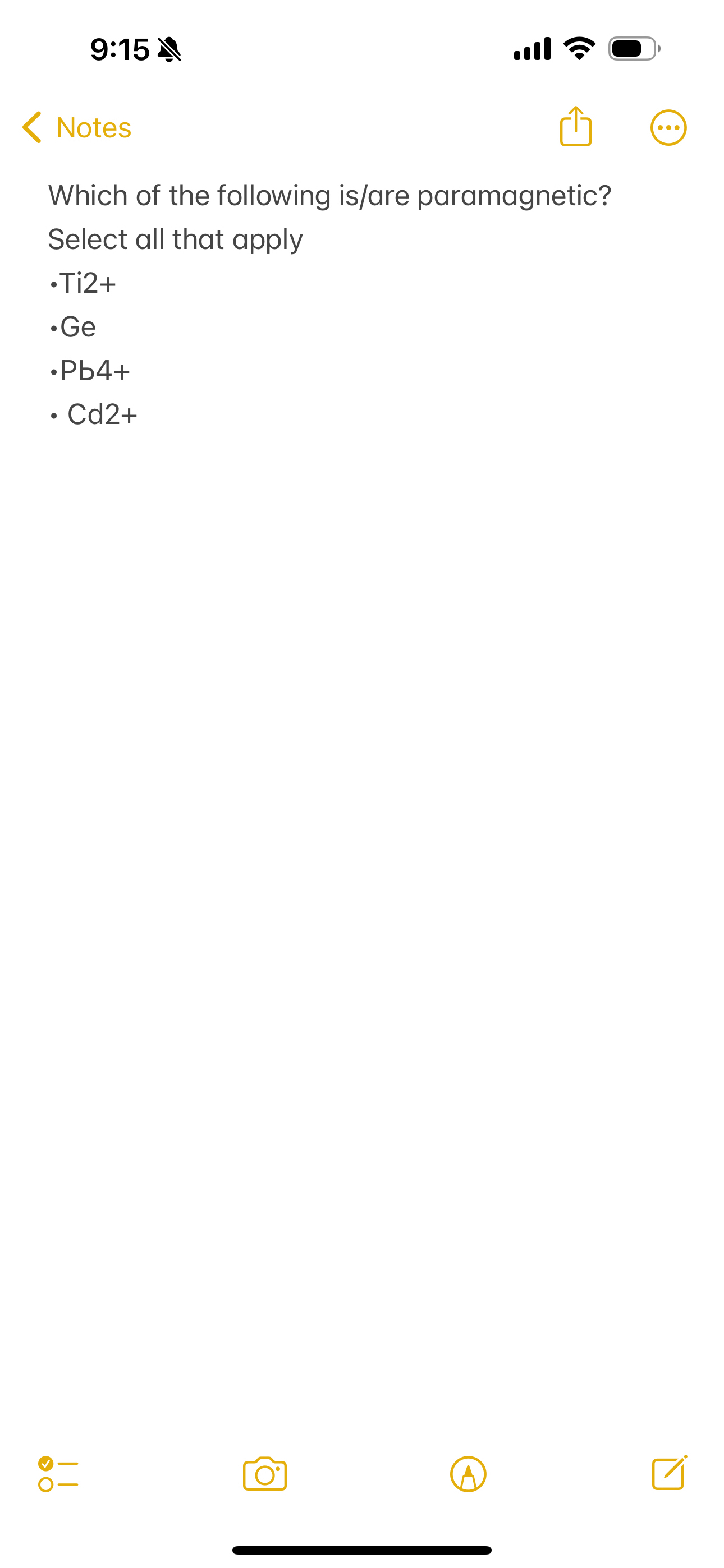 Solved Which of the following is/are paramagnetic?Select all | Chegg.com