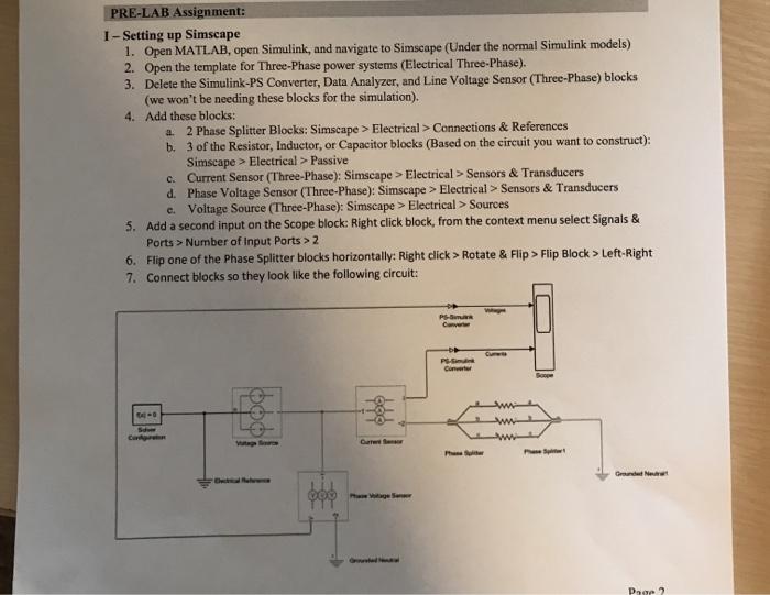 PRE-LAB Assignment: I-Setting up Simscape 1. Open | Chegg.com
