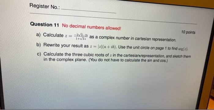 Solved Question 11 No decimal numbers allowed! 10 points a) | Chegg.com