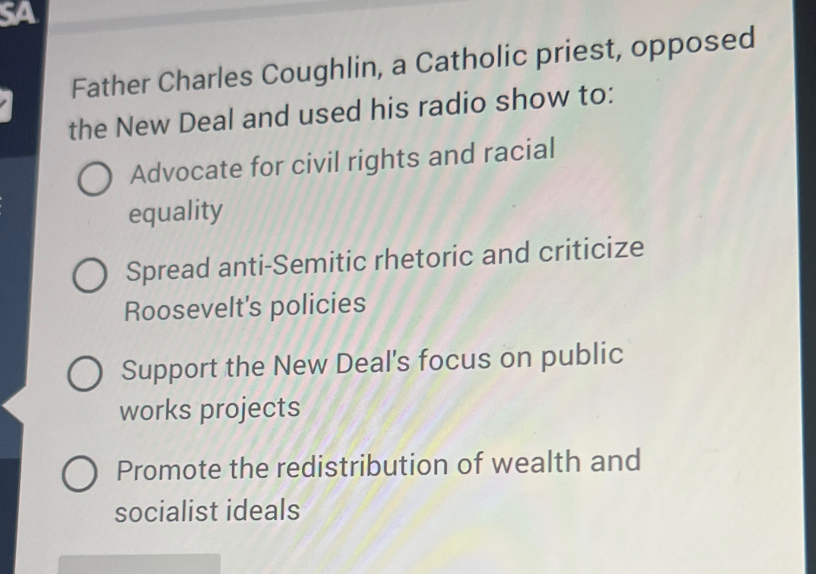 Solved Father Charles Coughlin, a Catholic priest, opposed | Chegg.com