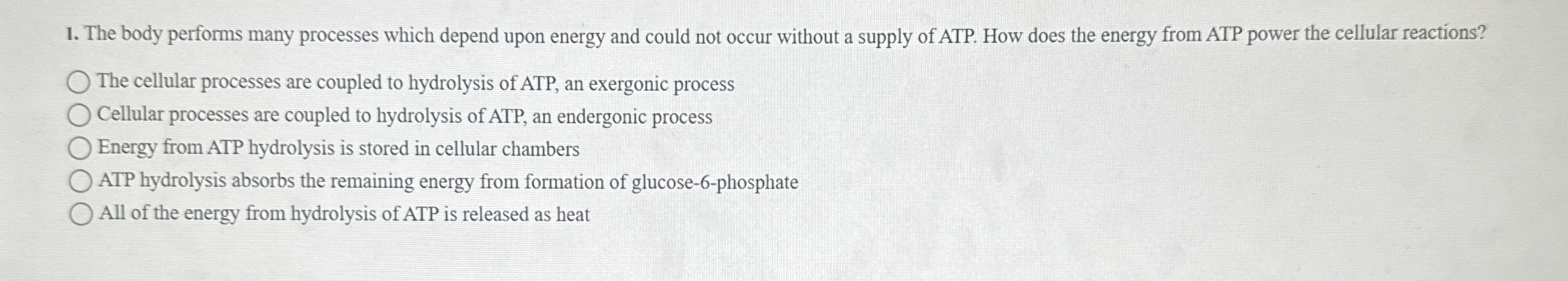 Solved The body performs many processes which depend upon | Chegg.com