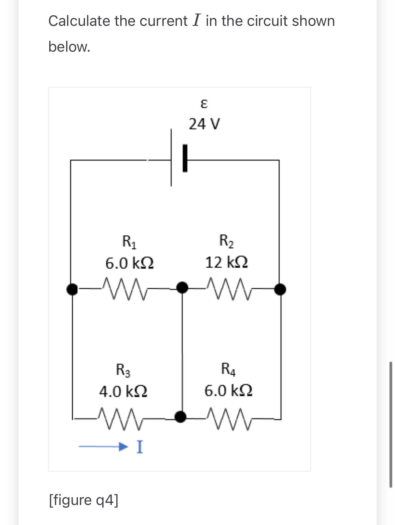 Solved Calculate the current I in the circuit shown | Chegg.com